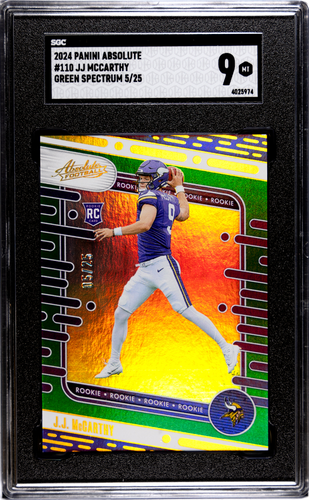 2024 Panini Absolute JJ Mccarthy #110 Green Spectrum #5/25 SGC 9 POP 1 ...