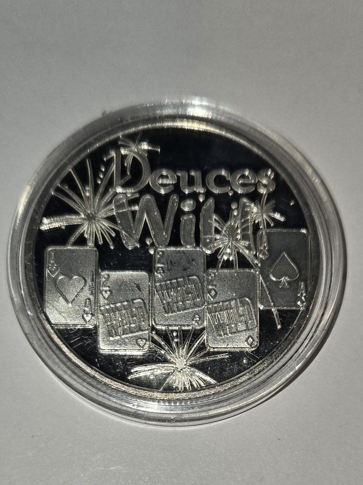 1 Troy Oz .999 Silver Round. Very Fun Round With Fireworks & Deuces ...