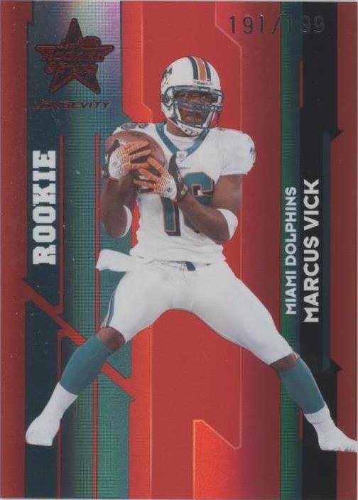 2006 Leaf Rookies & Stars Longevity - Rookie Marcus Vick #186 Ruby /199 ...