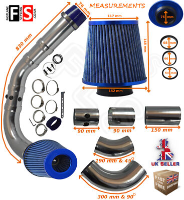 UNIVERSAL PERFORMANCE COLD AIR FEED PIPE AIR FILTER KIT BLUE 2103BF-HLD ...