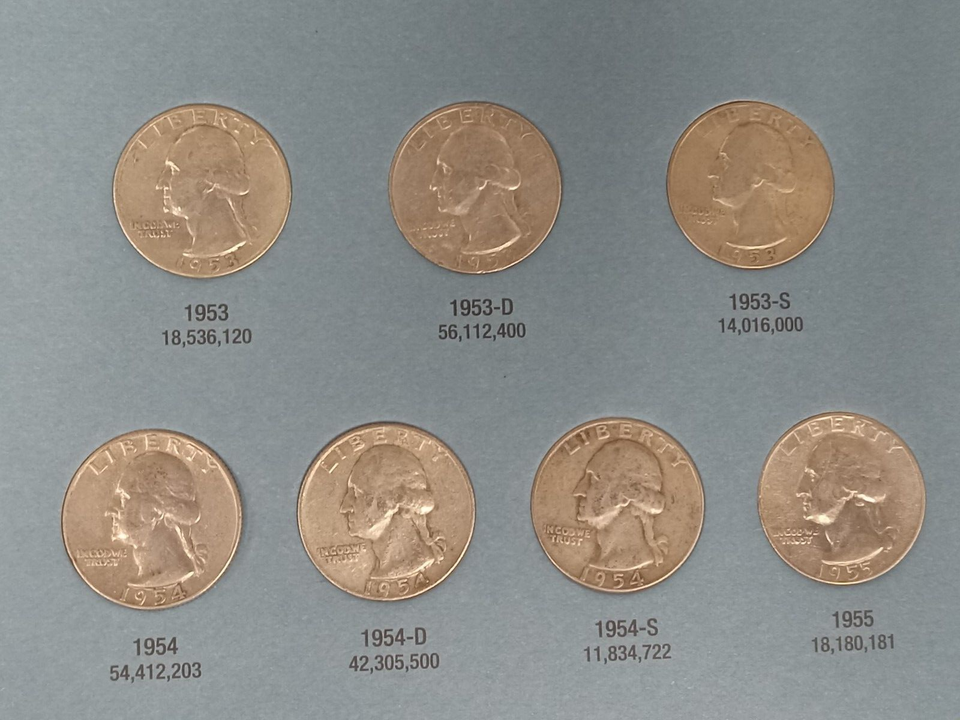WASHINGTON QUARTERS COLLECTION 1948 TO 1964 NUMBER TWO 38-COINS TP-3488 ...