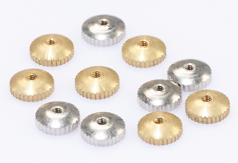 Clock hand NUTS x12 gold & silver coloured clockmakers parts repairs ...
