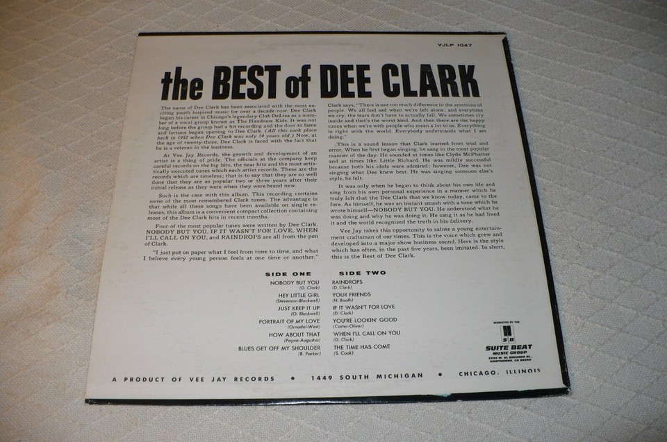 Dee Clark LP, The Best Of Dee Clark, VeeJay SR 1047, VG+ | eBay