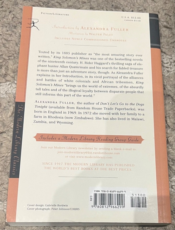 King Solomons Mines by H. Rider Haggard book The Modern Library ...
