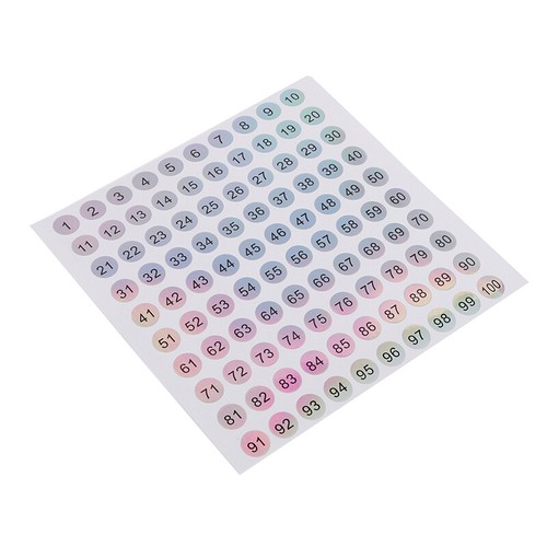 1-500 Laser Number Label Stickers Craft Nail Polish Lipstick Color Tags ...