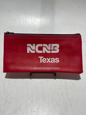 NCNB Texas Bank Red Zip Bank Money Deposit Bag | eBay