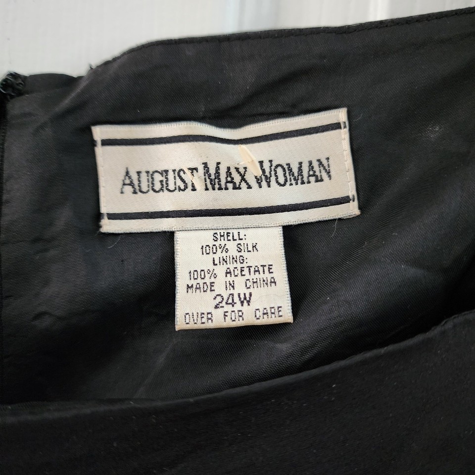 Vintage August Max Woman 100% Silk Black Floral Maxi Dress 24W Lined | eBay