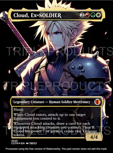 Cloud, Ex-SOLDIER - Anime Waifu High Quality Altered Art Custom card | eBay