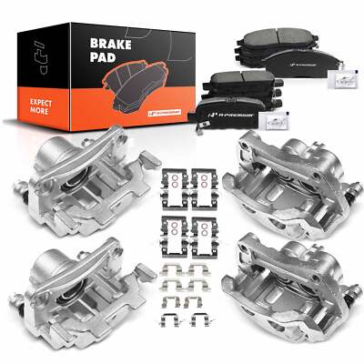 A-Premium Front & Rear Brake Pad+Caliper for Infiniti EX35 QX50 QX70 ...