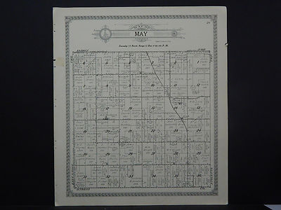 Illinois Lee County Map 1921 May or Bradford Township Double Side L15 ...