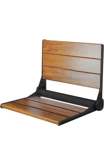 hOme HOM501108 18" Folding Teak Wood Shower Bench Seat for sale online ...