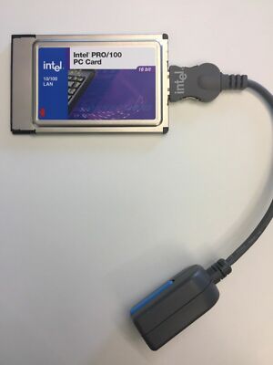 Intel PCMCIA PRO/100 Fast Ethernet LAN PC Card + Dongle Cable | eBay