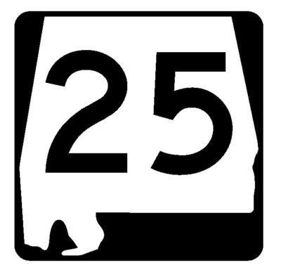 Alabama State Route 25 Sticker R4416 Highway Sign Road Sign Decal | eBay