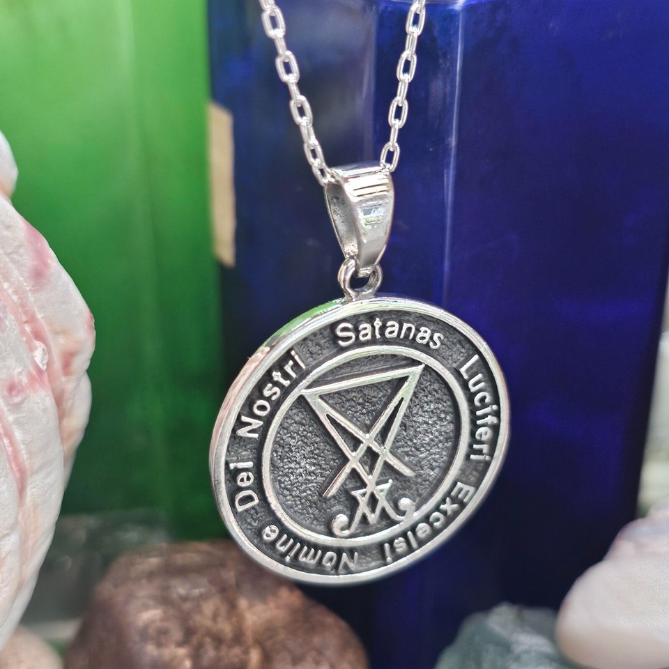 Sigil of Lucifer Latin Script Left Hand Path Necklace 925 Sterling ...