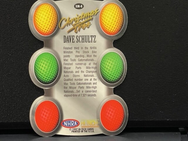 VRHTF NHRA VTG CHRISTMAS TREE DRAG RACING DAVE SCHULTZ PS BIKE 2.5" X 3 ...