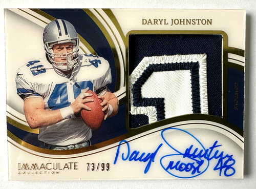 2023 Panini Immaculate Daryl Johnston AUTO Jersey PATCH Card SP #/99 Cowboys! | eBay