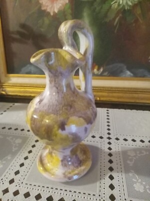 Vintage Southern Hand Made Pottery Red Clay Drip Glaze Pitcher 8" Tall ...