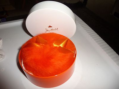 VINTAGE unopened JOY HALL body DUSTING POWDER container White & Orange ...