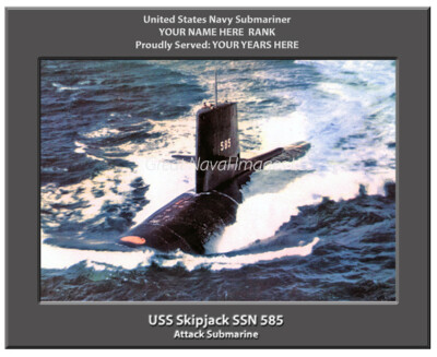 USS Skipjack SSN 585 Personalized Canvas Submarine Photo Print Navy | eBay