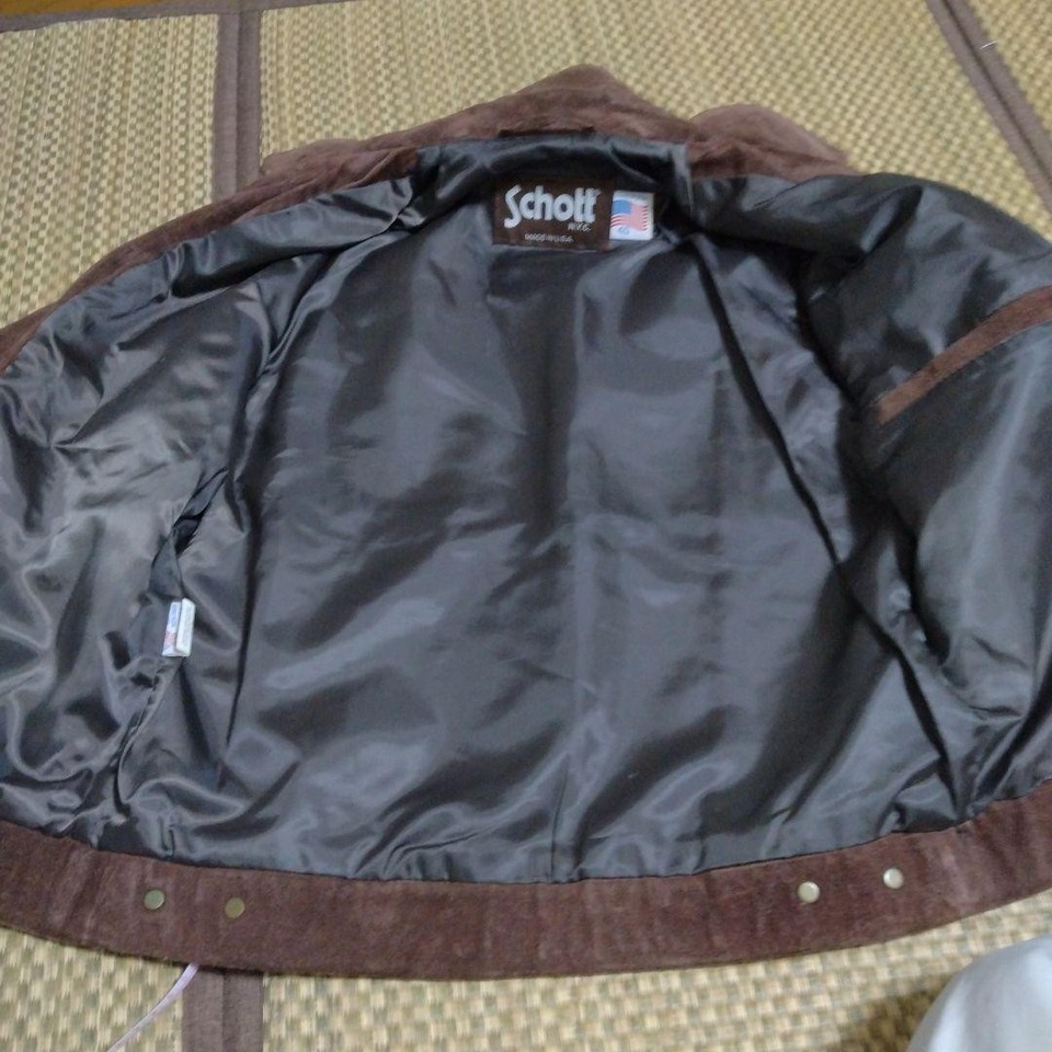 Schott Suede Jacket USA Size 40 Lee 101 Style Snap Button Brown from ...