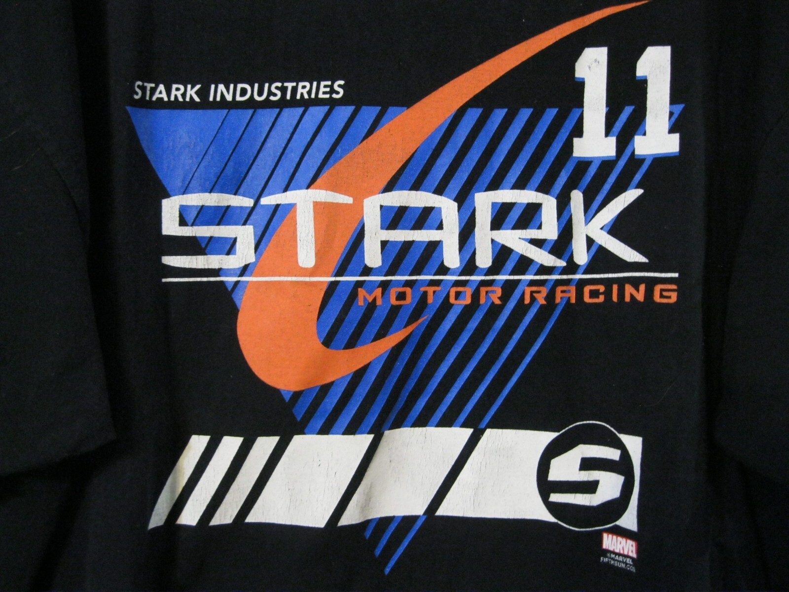 Marvel, Men's 3XL T-Shirt, Black, Stark Motor Racing Graphic Blue ...
