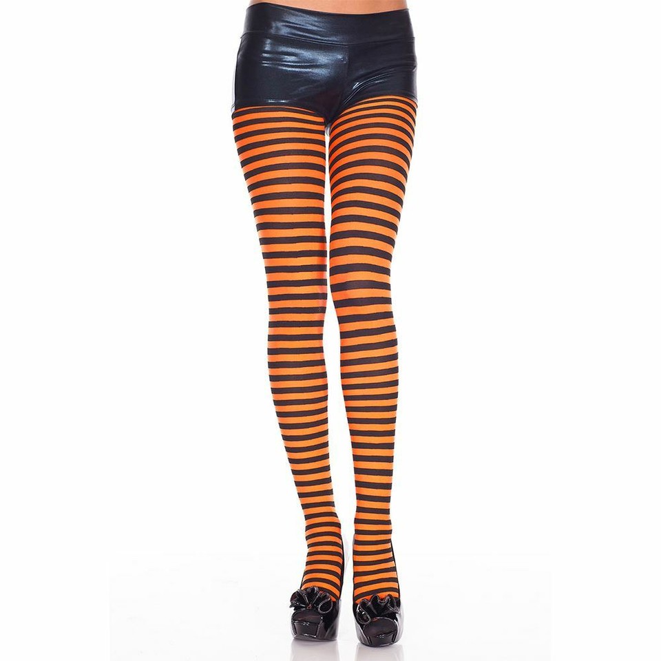 Music Legs 7471 Nylon Opaque Striped Tights, Multi Size & Colors ...