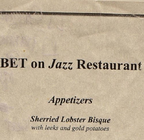 Vintage 1999 BET on Jazz Restaurant Menu Ortanique Washington DC | eBay