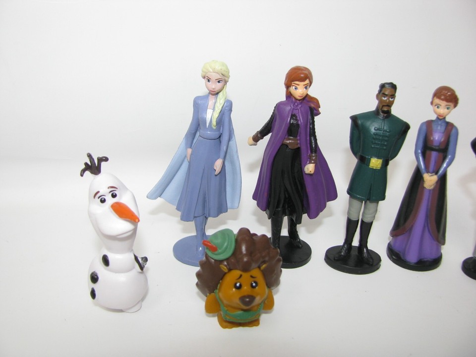 8 Disney Frozen Cake Toppers PVC Mini Figures Princess Lot Anna Elsa ...