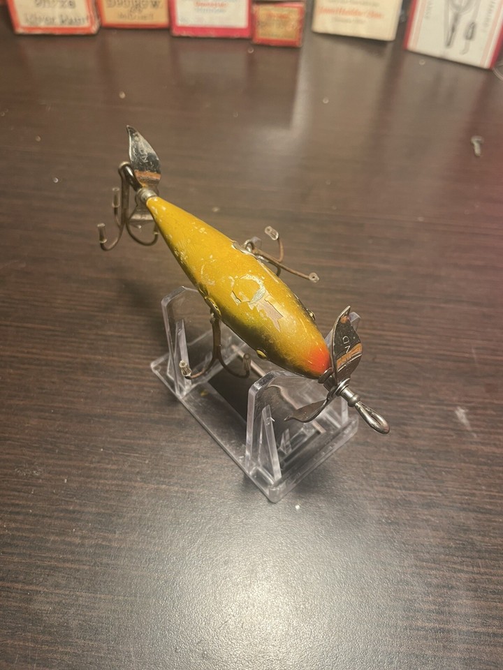 South Bend 3-hook Minnow old wood fishing lure Painted Tack Eye | eBay