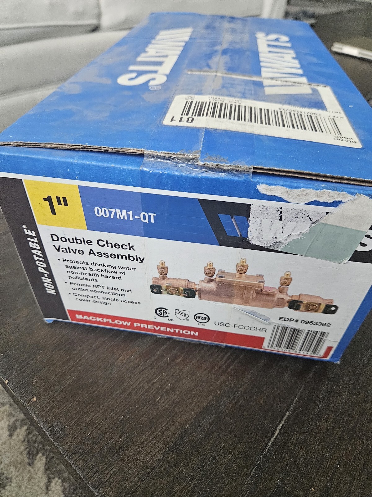 (NEW) Watts 1" Double Check Valve Assembly 007M1-QT Backflow Prevention ...