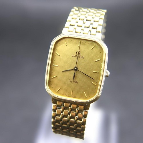 Omega Deville Watch Men's Square Gold Vintage Quartz 27mm Swiss Made | eBay