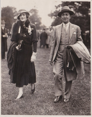 1932 Press Photo Socialite Peter Widener and Wife at Belmont Park Horse ...