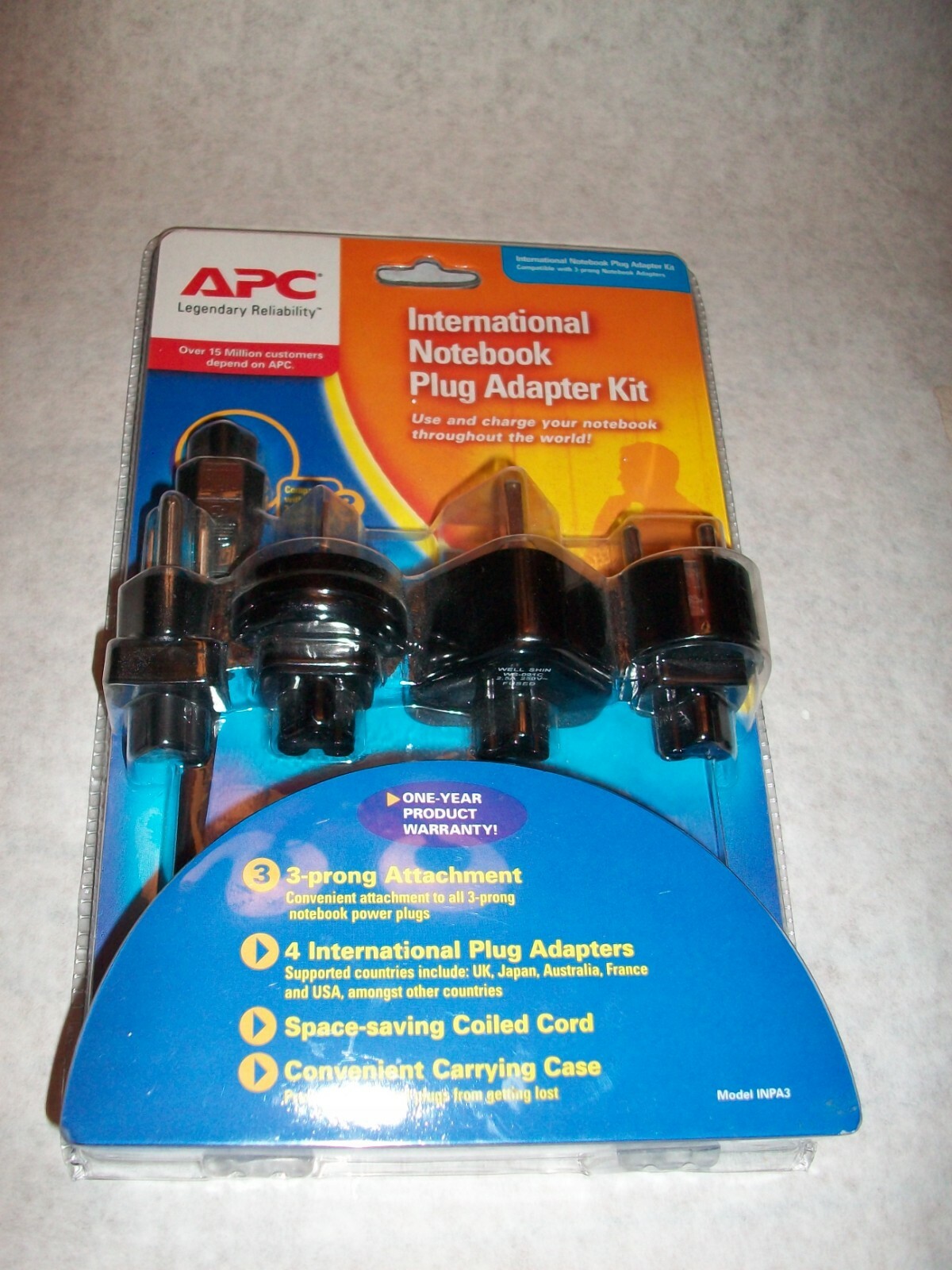 APC Legendary Reliability INPA3 International Notebook Plug Adapter Kit ...