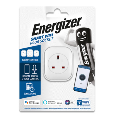 Energizer Smart Wifi Plug UK 3 Pin With Remote Access & Voice Control ...