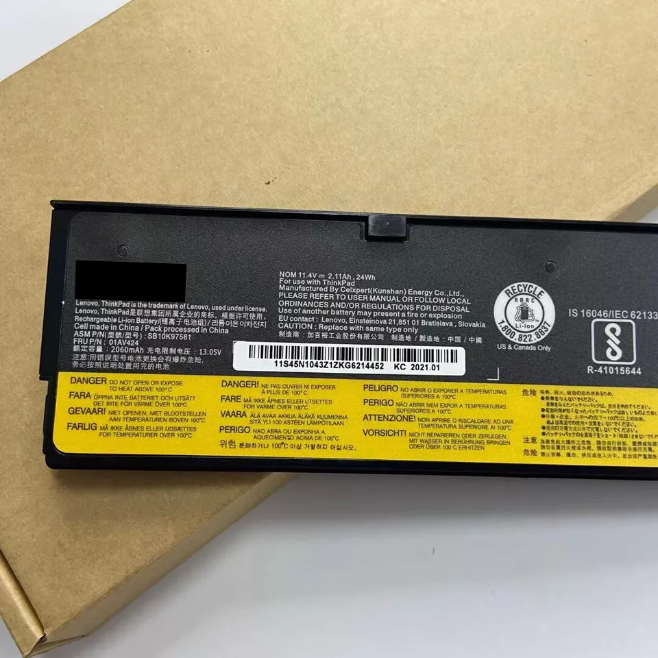 Original 24Wh 01AV424 Battery For Lenovo ThinkPad T470 T480 P51s P52s ...