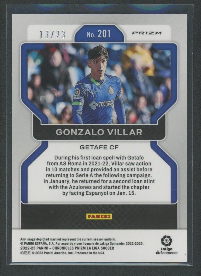 2022-23 Gonzalo Villar 13/23 panini chronicles prizm laliga ice orange ...