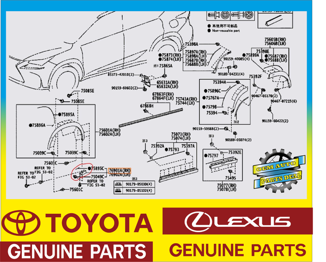 Lexus 7690178010 Genuine OEM Lower Molding for sale online | eBay