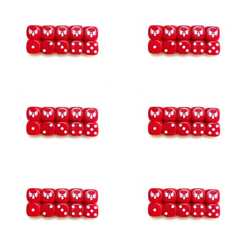BLOOD ANGELS DICE x 60 D6 Red Die 16mm Tabletop Games Warhammer 40K ...