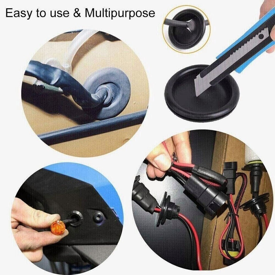 170PCS Rubber Grommet Firewall Hole Plug Electrical Wiring Gasket ...