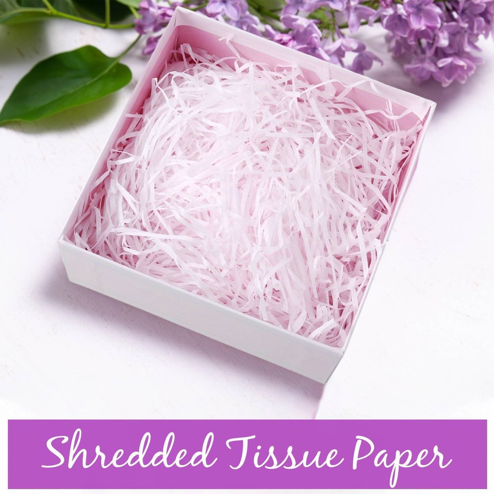 White Shredded Paper Luxury Packaging Hamper Gift Box Filler Soft ...