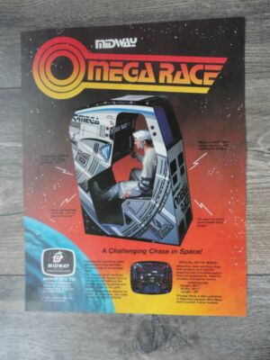 Omega Race Video Arcade Machine Flyer Original Midway Brochure | eBay