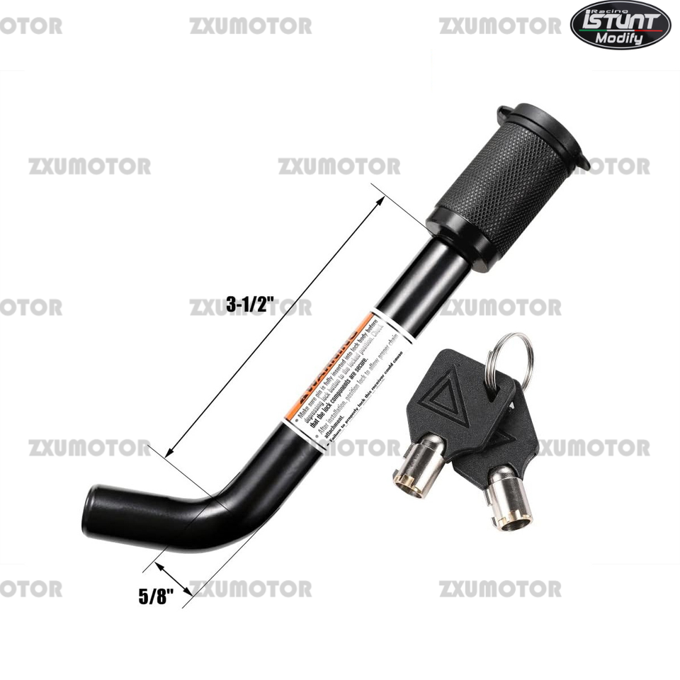 Black 5/8" Locking Hitch Pin 3 Keys Cover Truck Trailer Receiver 2" 2-1 ...