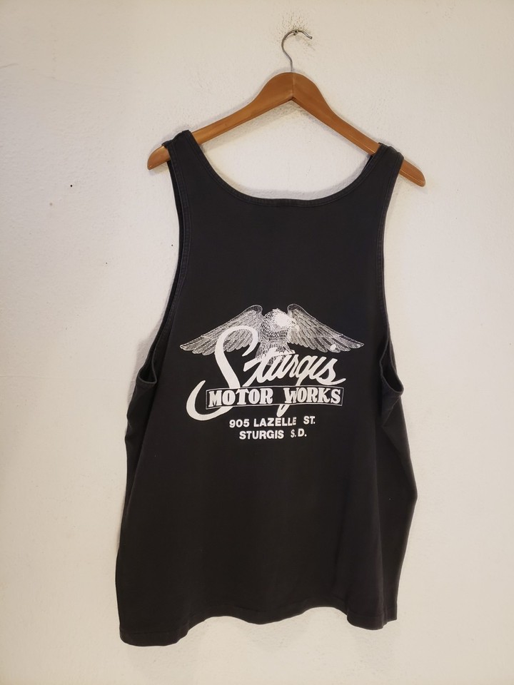 VTG 90s Broken Spoke Saloon Tank Top Men’s Black Sturgis Motorcycle ...