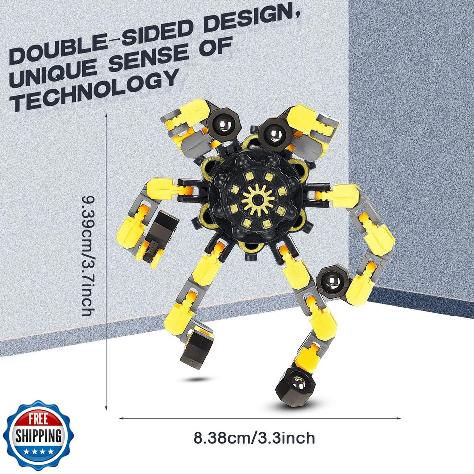 Charniol 20 Pcs Transformable Chain Robot Finger Spinner Robot Deformed ...