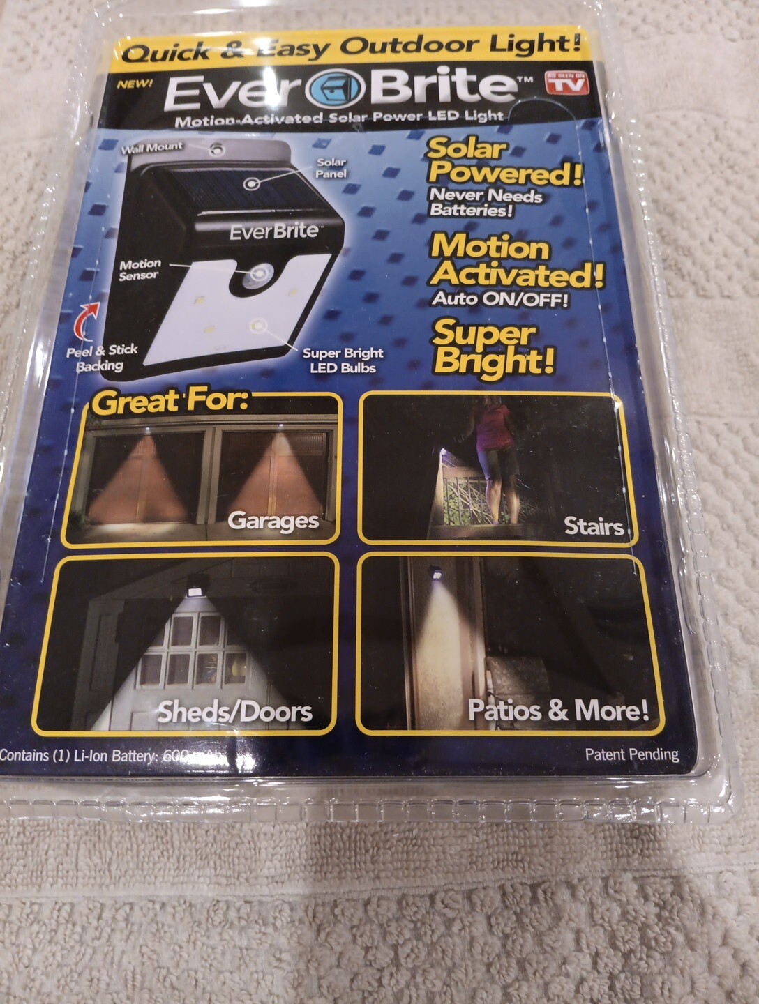 Ever Brite Deluxe Motion-Activated Solar LED Light. Quick & Easy ...