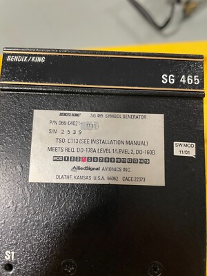 Bendix/King SG465 Symbol Generator Part# 066-04021-1111 | eBay