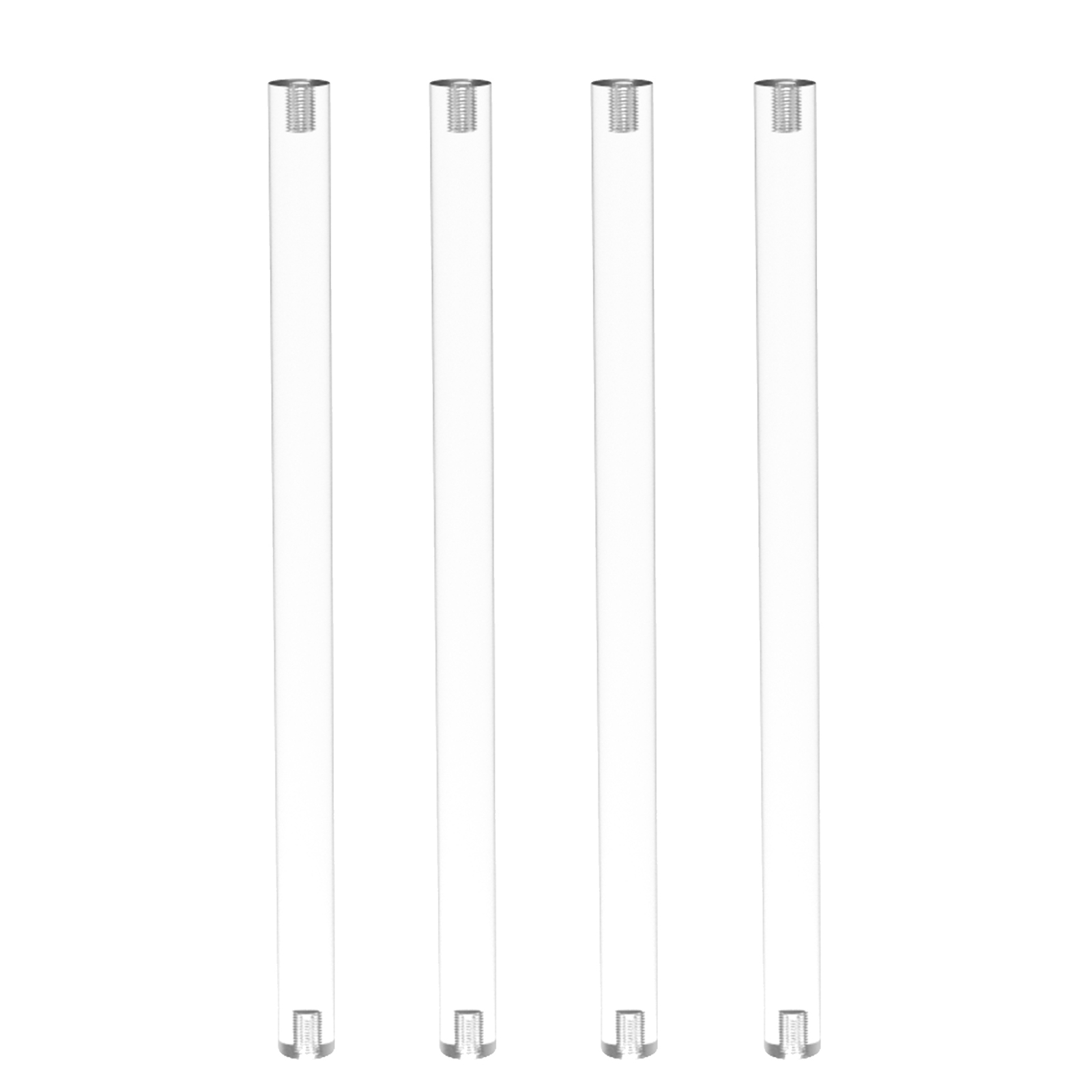 4PK 12mm (nominal 1/2") D X 36" L M4 Threaded Acrylic Rod Plexiglass ...