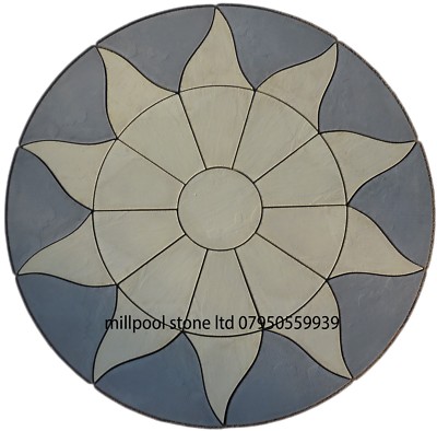 Paving Sun Circle Slabs stones garden patio flags (1.8m) ( DELIVERY ...