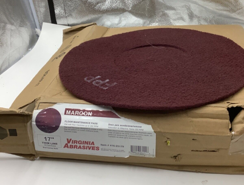 (QTY 10)Virginia Abrasives Floor Maintenance Pads Maroon 17" Thin Line ...