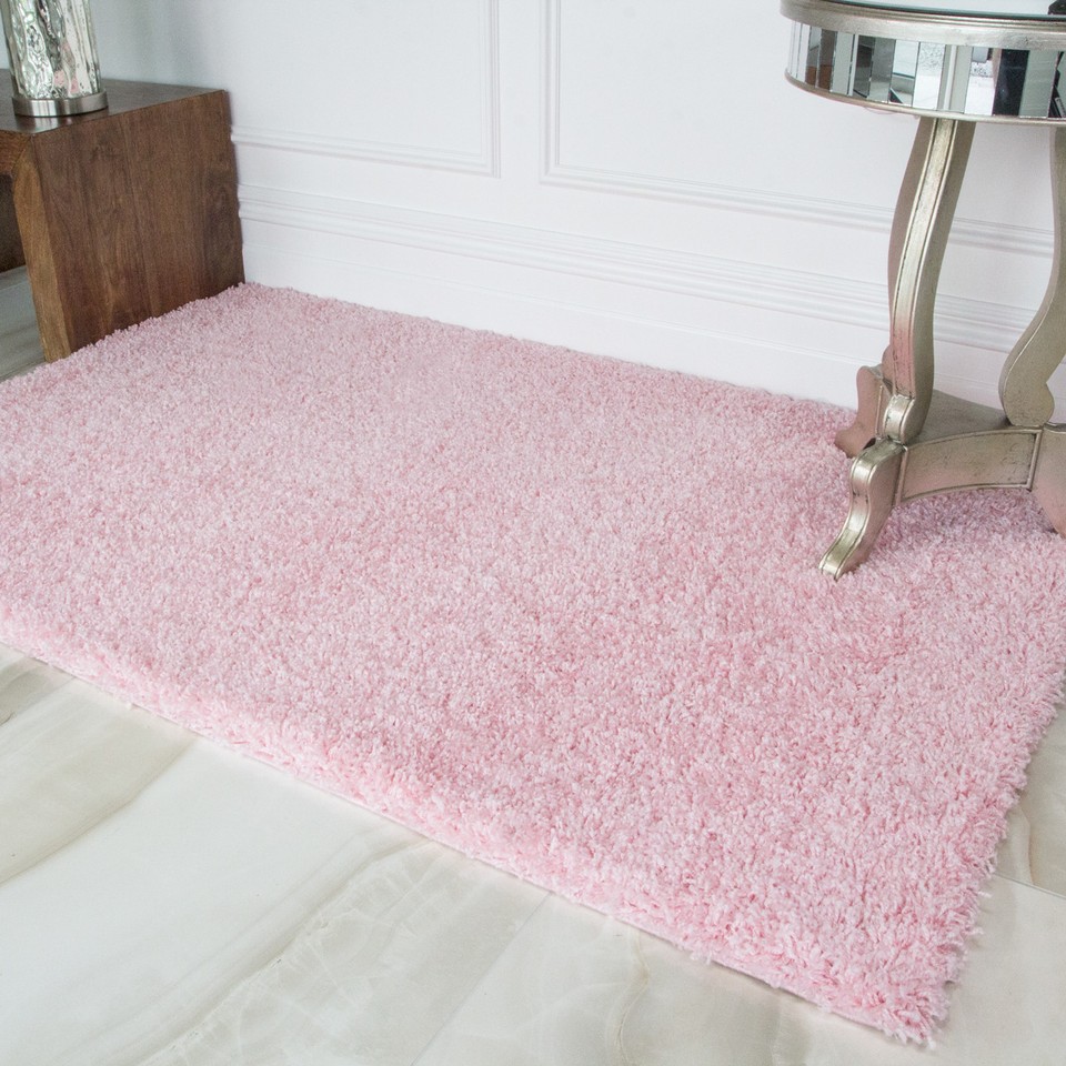 X SMALL MEDIUM SIZE THICK PLAIN SOFT SHAGGY RUG NON SHED 3cm PILE ...